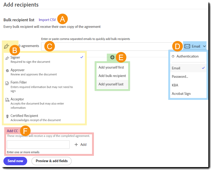 Send In Bulk Using The Manual Method